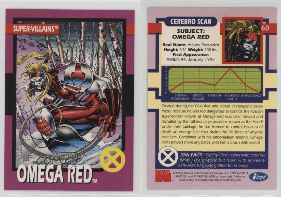 1992 Impel Marvel X-Men Omega Red #60 1i1p | eBay