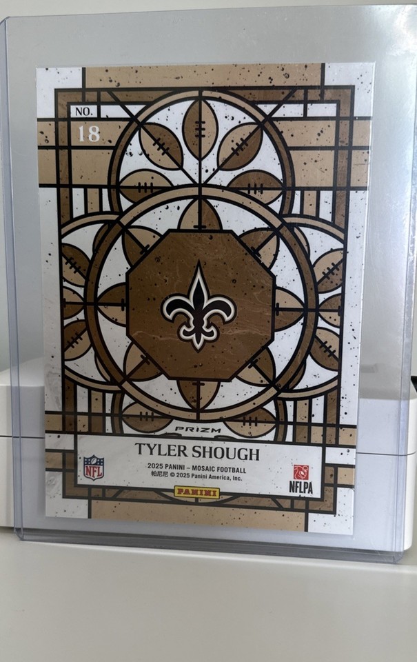 2025 Panini Mosaic football TYLER SHOUGH RC #18 Jumbo stain glass in ...