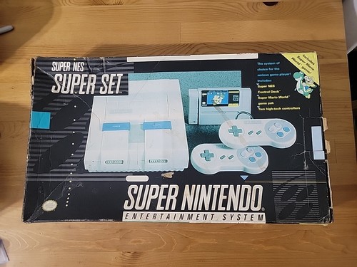 Original SNES Super Nintendo Super Mario Set Box Only- NO CONSOLE OR ...