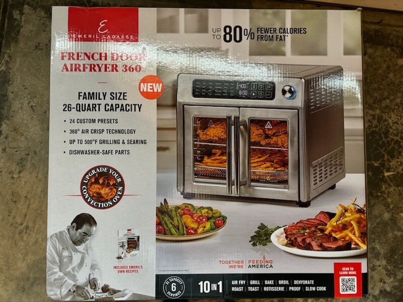 NEW Emeril Lagasse French Door Air Fryer 360 As Seen on TV ELFD-360 ...