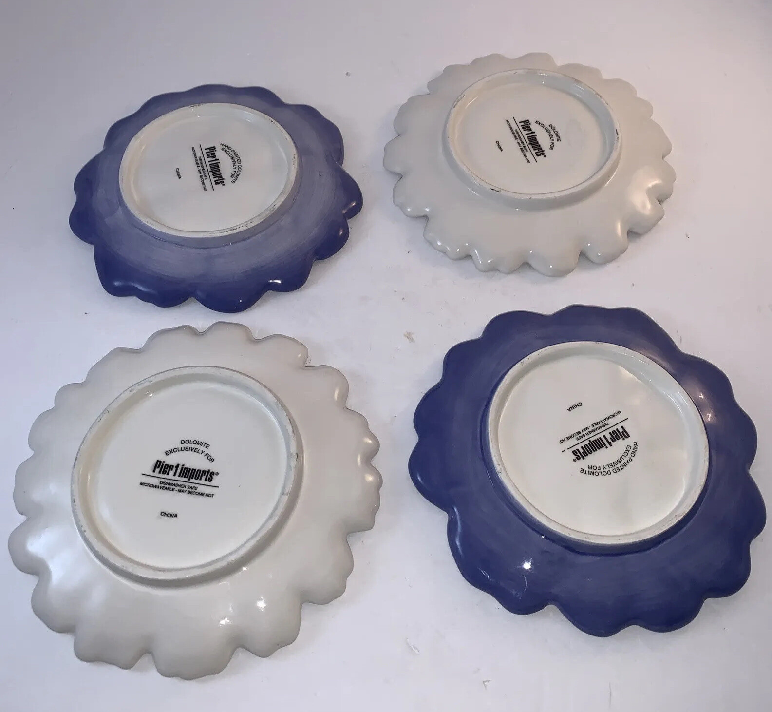 Peir 1 Imports Hand painted plate Dolomite poppy And Daisy Flower 6" 4 ...