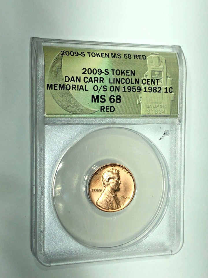 MS68 RED Rare 2009 S Copper Lincoln Penny Cent Fantasy Overstrike ...