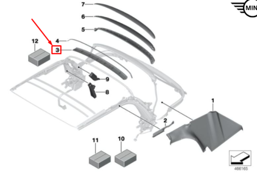 Rev tement arri re de toit cabriolet MINI CABRIO F57 54347364801 ...