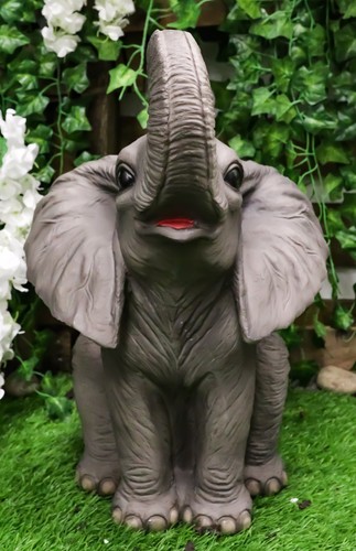 Ebros Ruby The Elephant Sitting Pretty with Trunk Up Large Statue 17 ...
