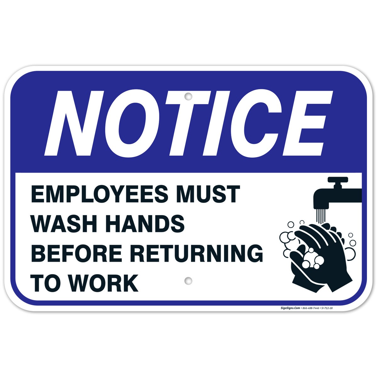 Employees Wash Hands Sign