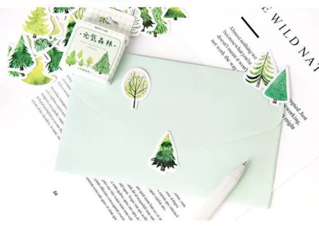 Green Trees Forest Deco Stickers box 45pcs SBOX211 | eBay