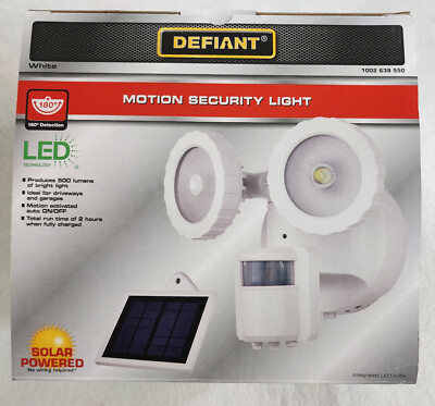 Defiant 180 Degree Solar Powered Motion Activated Integrated LED Flood ...
