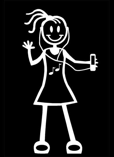 Stick Figure With Headphones