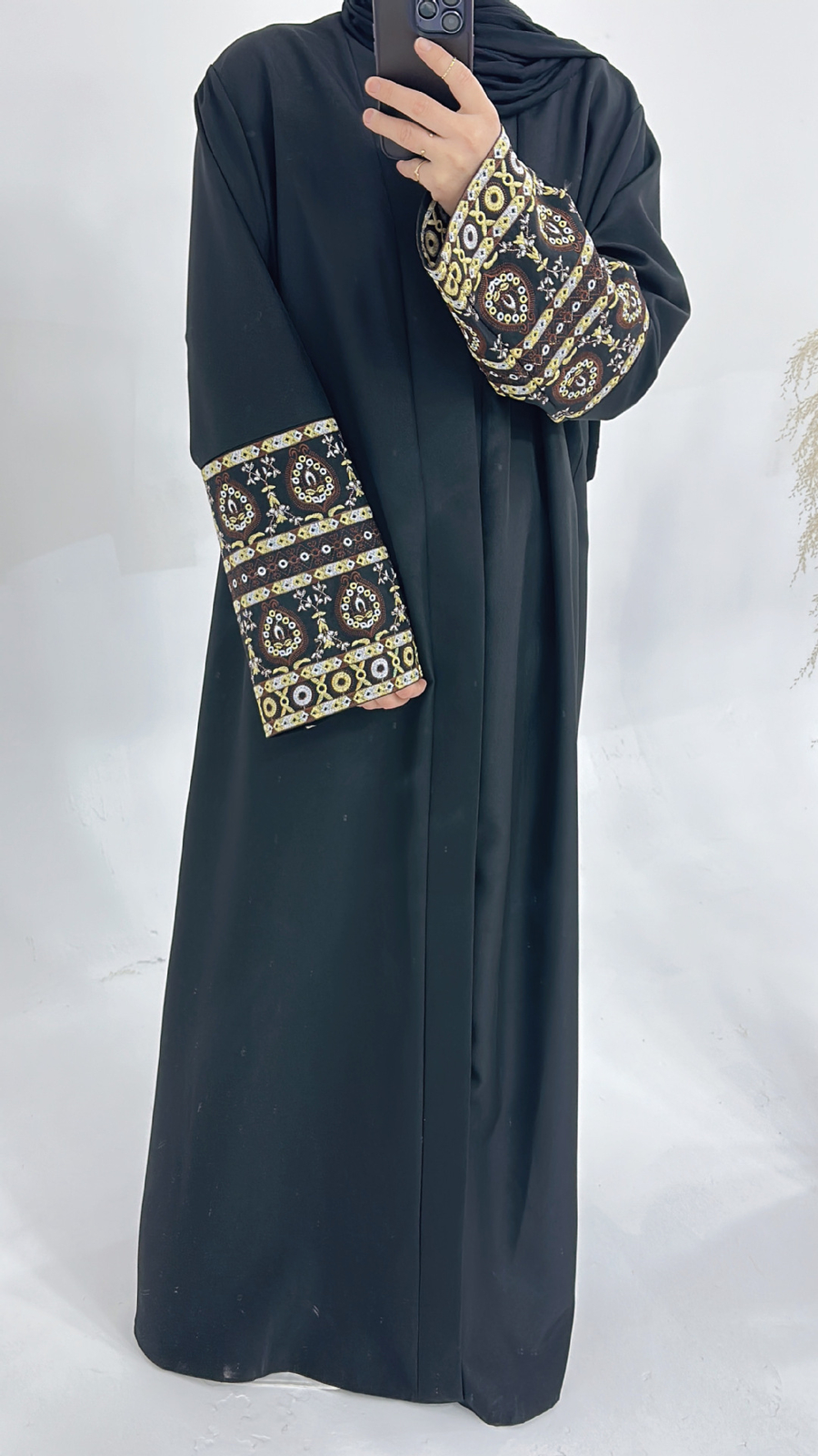Women Arab Kaftan Retro Muslim Robe Embroidered Long Sleeved Abaya ...