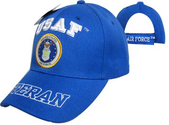 Air Force Emblem Veteran Cap Hat Blue (Licensed) | eBay