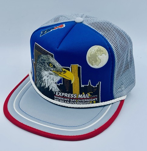 VTG RARE USPS Express Mail Next Day Post Office Mesh Snap Back Trucker ...