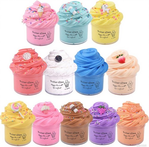 12 Pack Butter Slime Kit for Girls Boys, with Blue Slime, Ice Cream ...