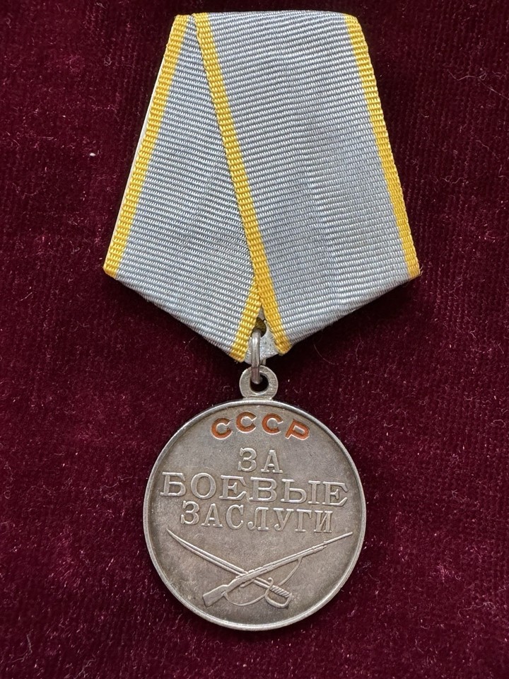 Original Soviet USSR Medal Military Merit. Silver. | eBay