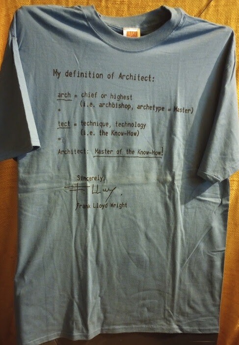 Frank Wright Definition Architect NEW adult t-shirt XX,XL,L,M, S ...