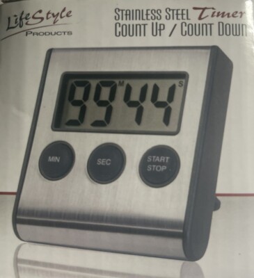 Digital Count Up / Count Down Stainless Steel Timer Magnetic / Fold Out ...