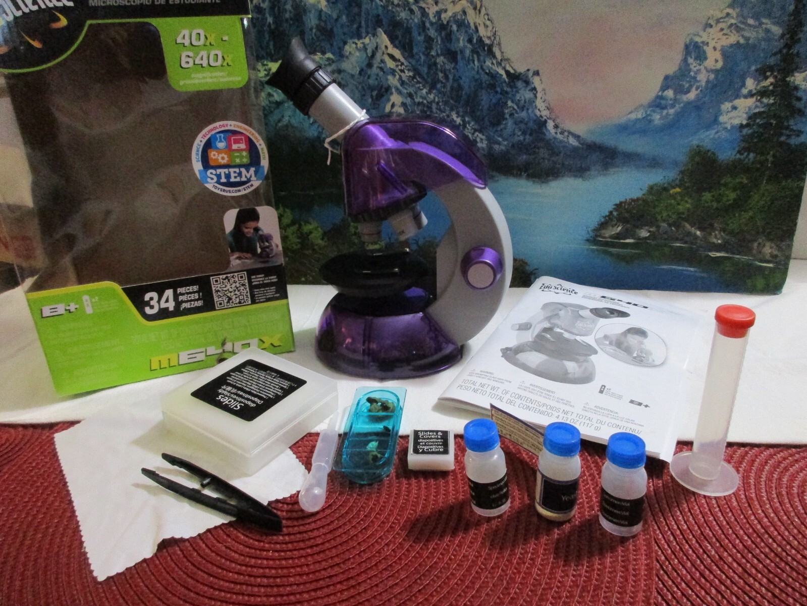 Edu Science M640X Student Microscope 40X-640X Magnification ~Most Parts ...