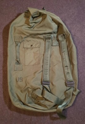 US Military USMC Army Navy Surplus Green 2-Strap Backpack Duffel Bag ...