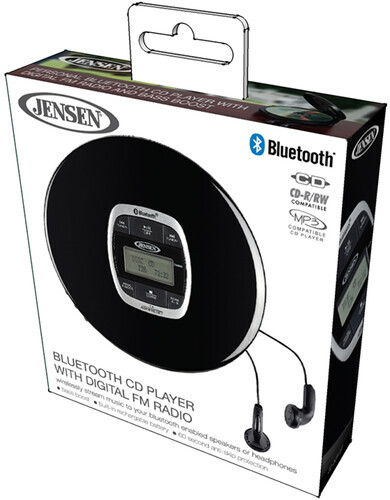 Jensen CD-60R-BT Portable CD Player Bluetooth FM Radio 60 Second Anti-skip (Blac | eBay