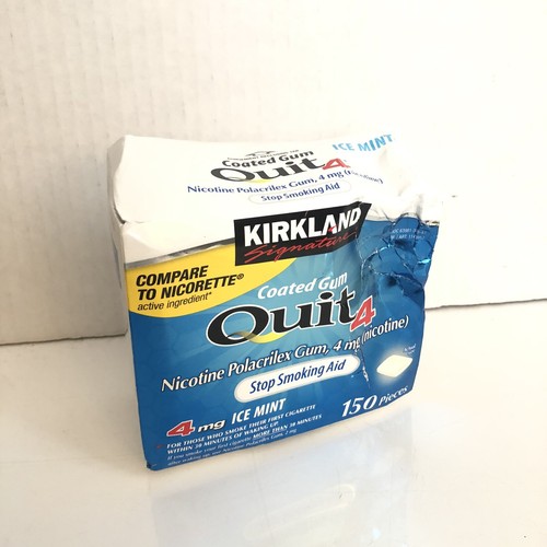 Kirkland Signature Quit 4 mg Gum Mint Nicotine Stop Smoking Aid 150 Pc ...