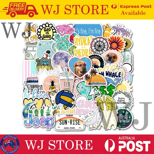 50pcs Sun INS Style Beach VSCO Cute Vinyl Decal Stickers Laptop ...