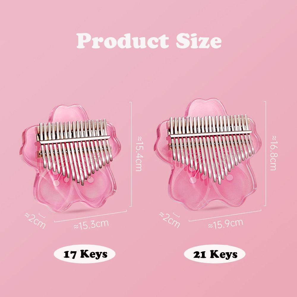 Instrument Musical Hand Cherry Blossom Shape 17/21Keys Kalimba Thumb ...