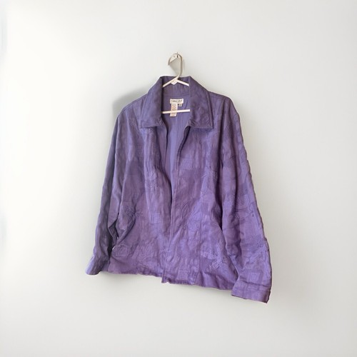 coldwater creek Jacket 2x, Purple, Rn#98516, Fall Jacket W/ Flowers | eBay