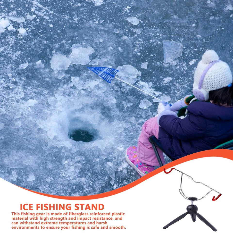 Ice Fishing Rod Stand Foldable Ice Fishing Pole Holder Stable Fishing ...