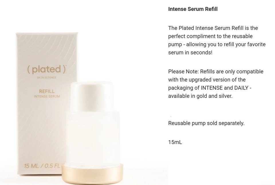 Plated Skin Science Intense Serum REFILL 15 mL 0.5 fl oz NEW | eBay