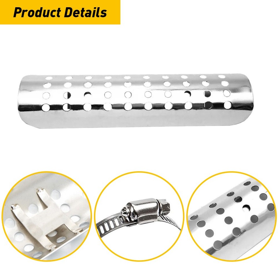 Universal Chrome Exhaust Pipe Muffler Shield Cover Heat Heel Guard ...