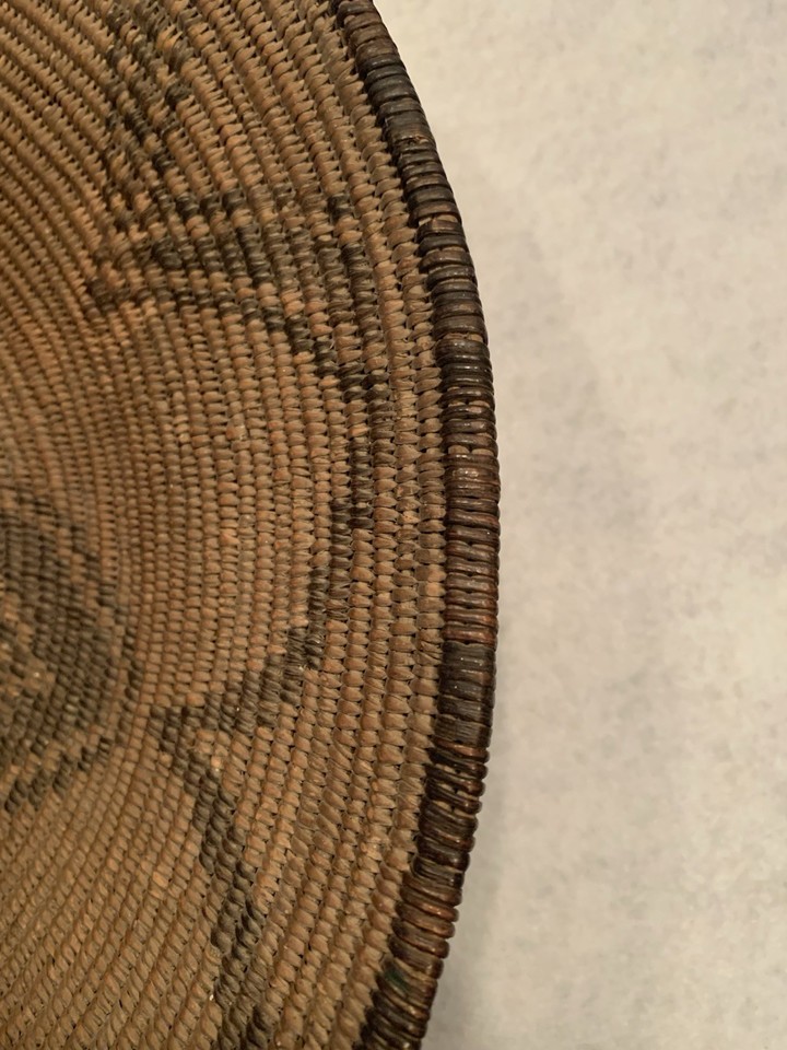 LG Antique Native American Apache Basket squash blossom design 15 1/2 ...