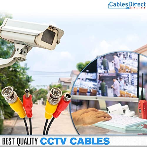 50FT White Premade BNC Video Power Cable Extension Wire for CCTV ...