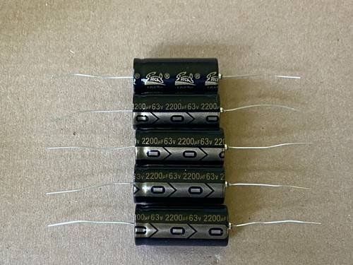 5pc Electrolytic Capacitor Axial 2000hr +105℃ RoHS 2200uF 63V φ18x40mm ...
