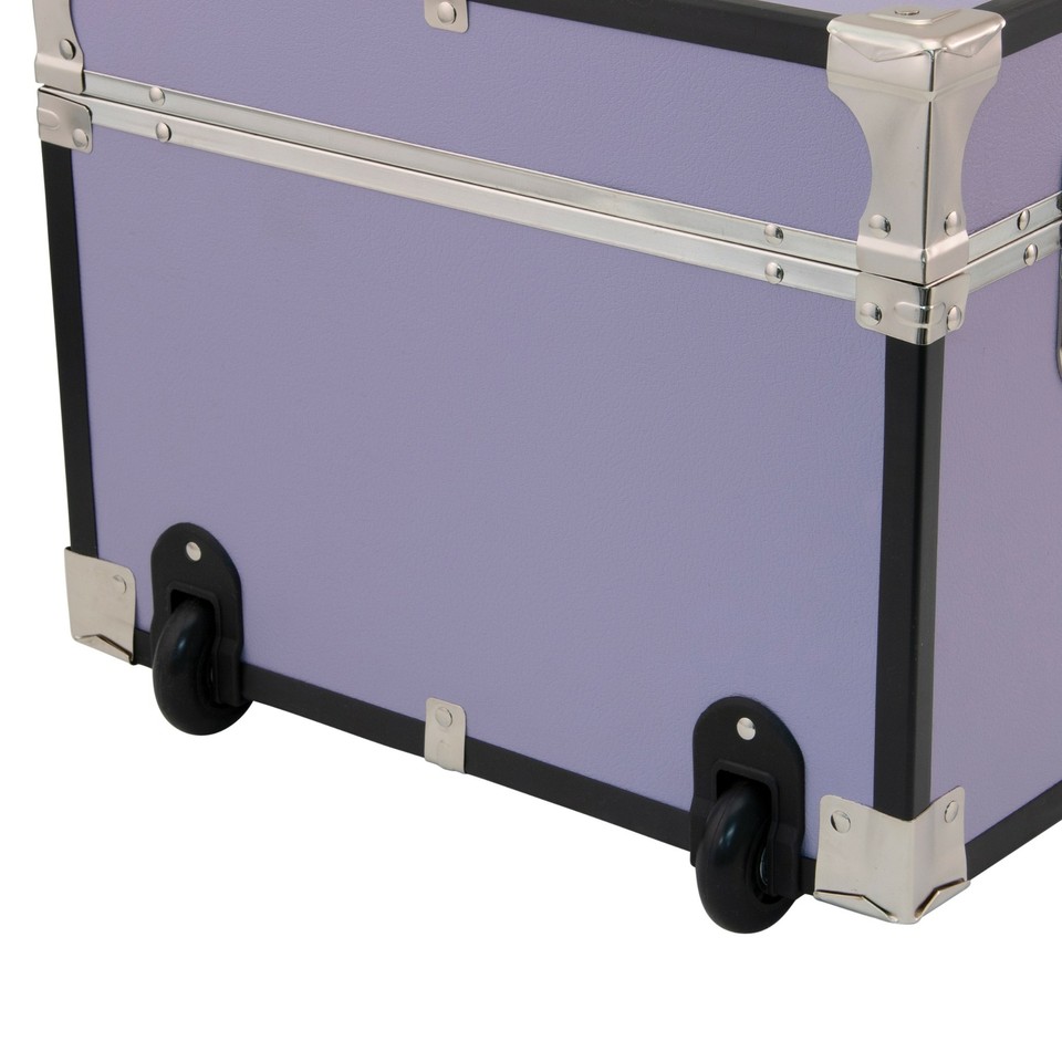 Lilac Purple Storage Trunk Wheeled Wooden Footlocker Chest Luggage ...
