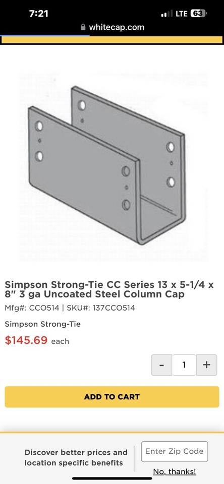 Simpson Strong-Tie ECCO5 1/4 End Column Cap 2pk | eBay