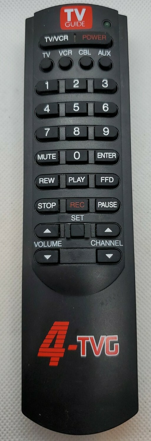 TV Guide 4-TVG Universal Remote For 4 Devices - TV, VCR, CBL, AUX | eBay