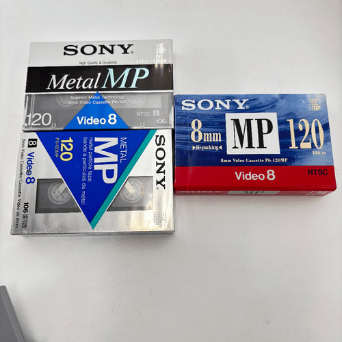 LOT of 3 Sony Metal MP Video 8 NTSC (120/min) 8mm Video Cassette P6 ...