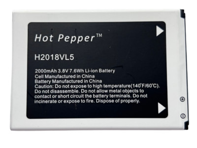 H2018VL5 OEM Battery For Hot Pepper VLE5 Smart Cell Phone 3.8V 7.6Wh ...