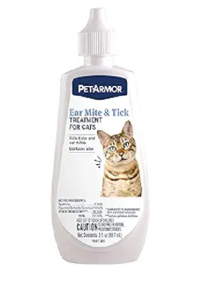 PetArmor Ear Mite Treatment for Cats, Ear Mite Medicine Kills Ticks and ...