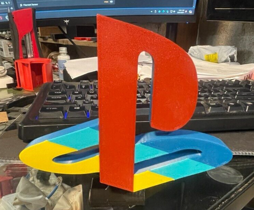 PlayStation Logo Stand Sign or hanging Display Game Room 5 inches 3D ...