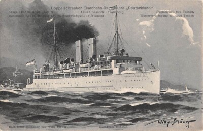 SS DEUTSCHLAND ~ SASSNITZ - TRELLEBORG FERRY LINE ~ used from Germany ...