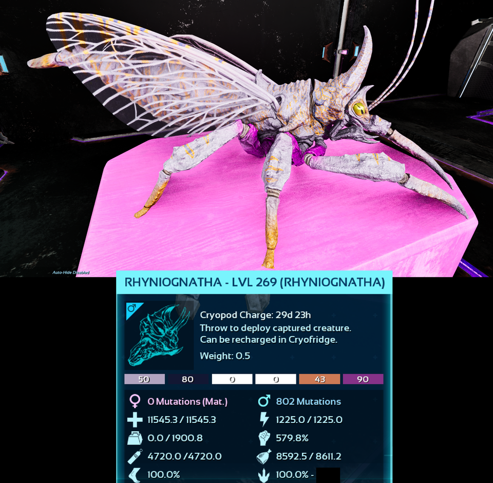 HIGH level COLORED Rhyniognatha ARK Survival Ascended ASA PVE PC/XBOX ...