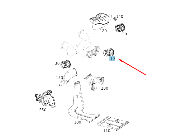 MERCEDES-BENZ GLA X156 Dash Central Air Vent A1568300054 NEU ORIGINAL ...