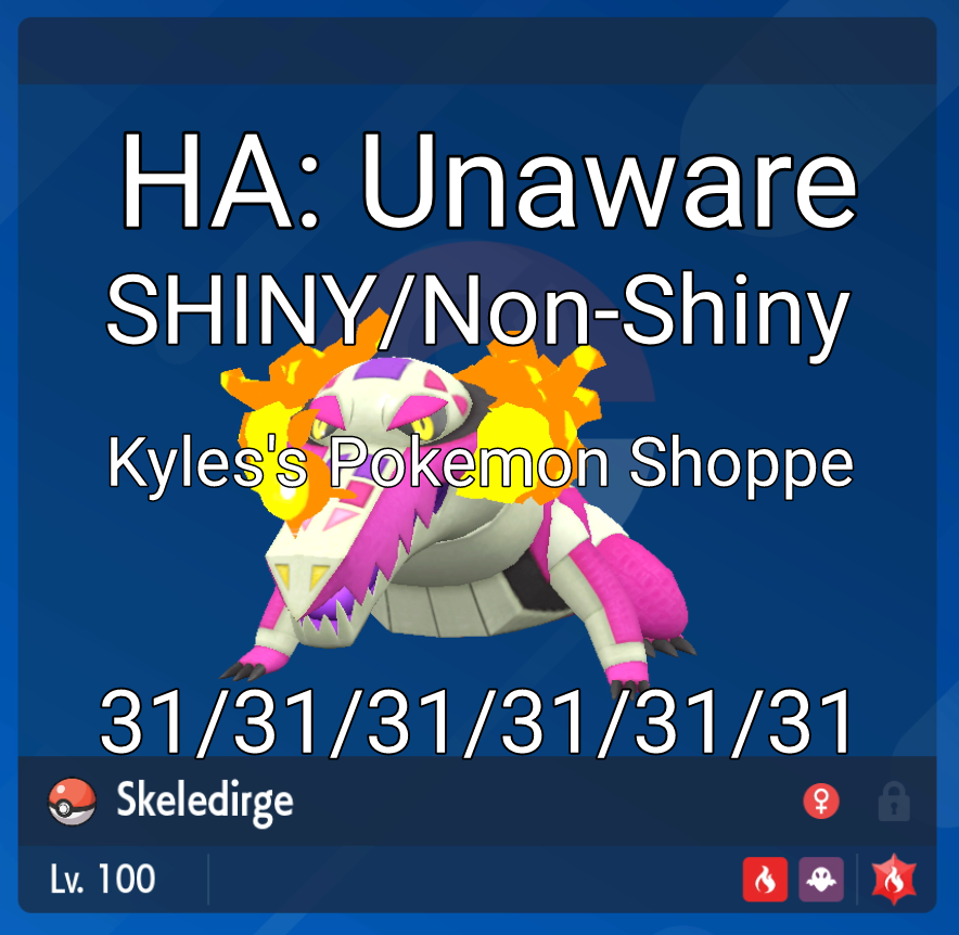 6IV 🌟SHINY🌟 SKELEDIRGE | POKEMON SCARLET & VIOLET | EV'D SHINY/NON ...