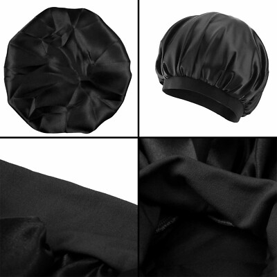 Long Hair Care Women Satin Bonnet Sleep Hat Cap Night Caps Silk Feel ...