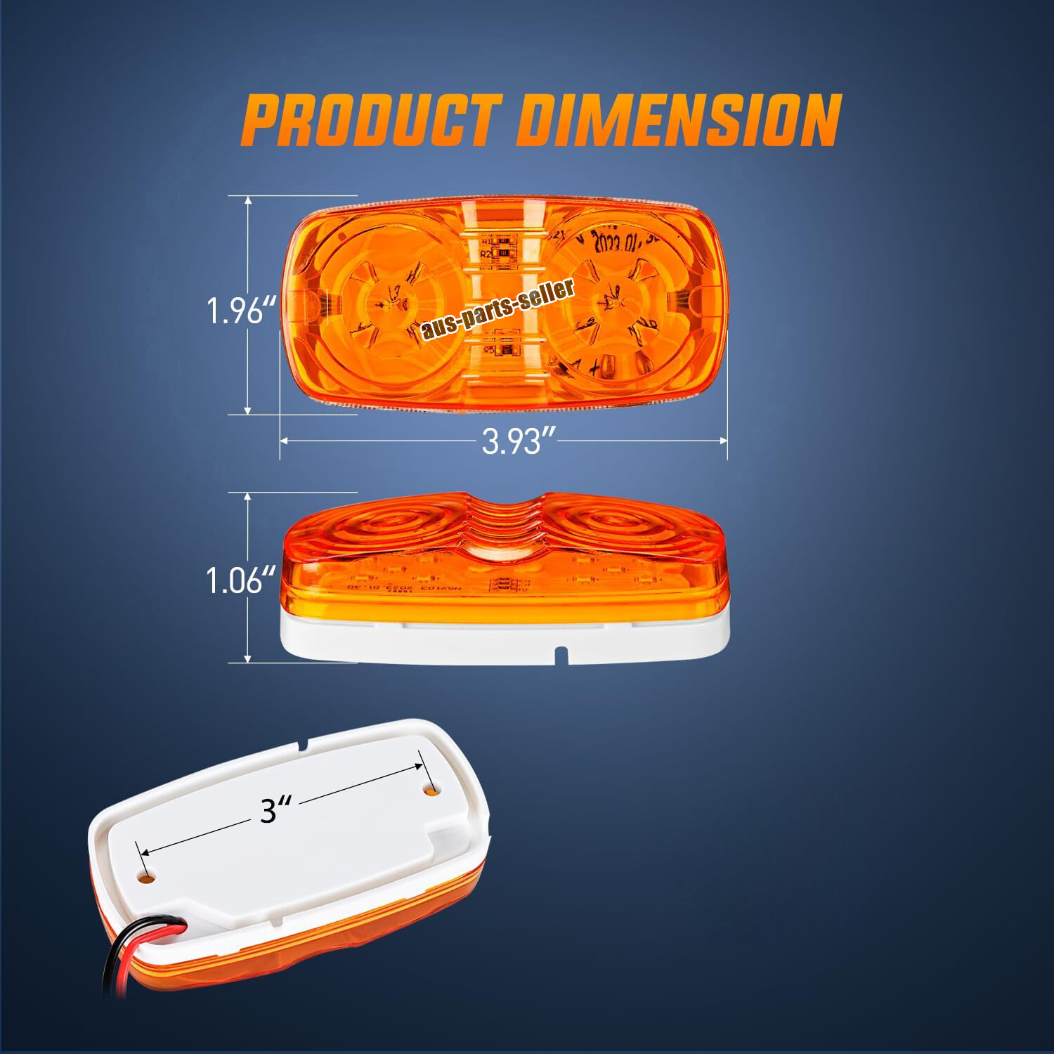 10x 4" Inch Amber 10 LED Double Bullseye Camper RV Side Marker ...