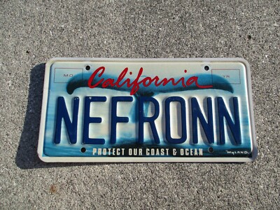 California Coast & Ocean Whale Tail license plate # NEFRONN | eBay