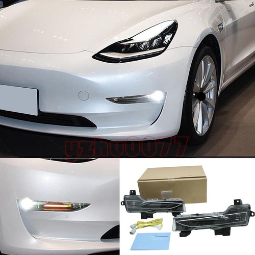 For 2017-2021 Tesla Model 3 LED Driving Lights Turn Signal Lights Fog ...