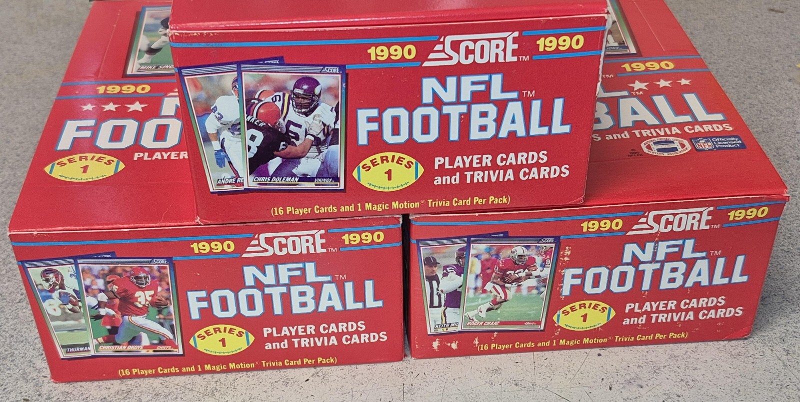 (3) A TOTAL OF THREE FACTORY BOXES OF 1990 SCORE FOOTBALL WAX BOX MINT ...