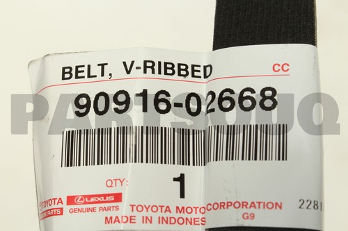 9091602668 Genuine Toyota BELT, V(FOR FAN & ALTERNATOR) 90916-02668 | eBay