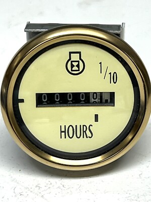 TELEFLEX BENNINGTON YELLOW BOAT OR PONTOON ENGINE HOURMETER GAUGE~HOUR ...